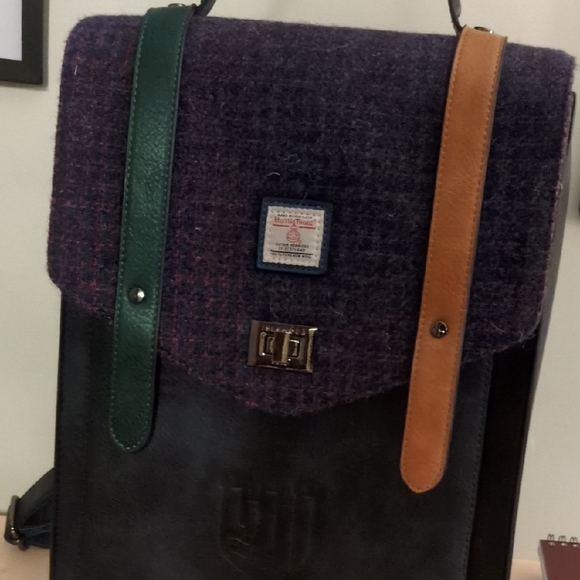 Bags | Harris Tweed Faux Leather Backpack | Poshmark
